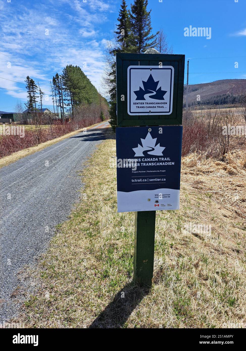 Parks Canada Trans Canada trail sign in Edmunston, New Brunswick ...
