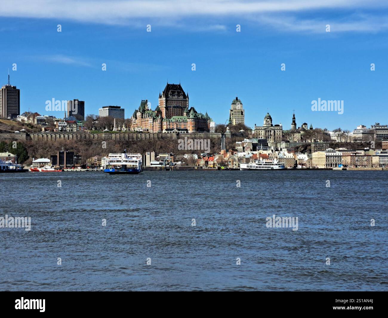 Chateau Frontenac in Quebec City across the St. Lawrence River from ...