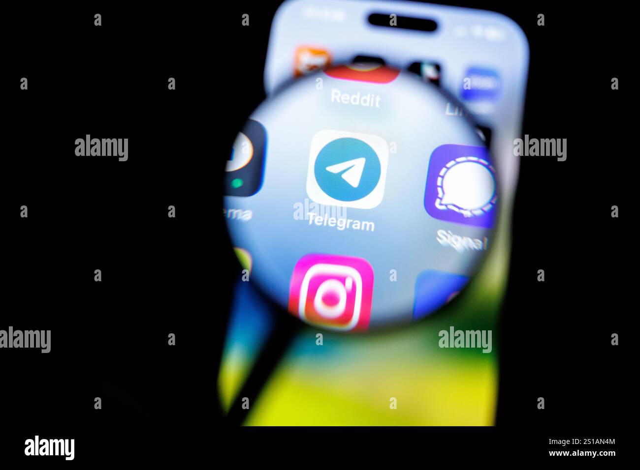 29 December 2024, Lower Saxony, Norden: The logo of the Telegram app ...