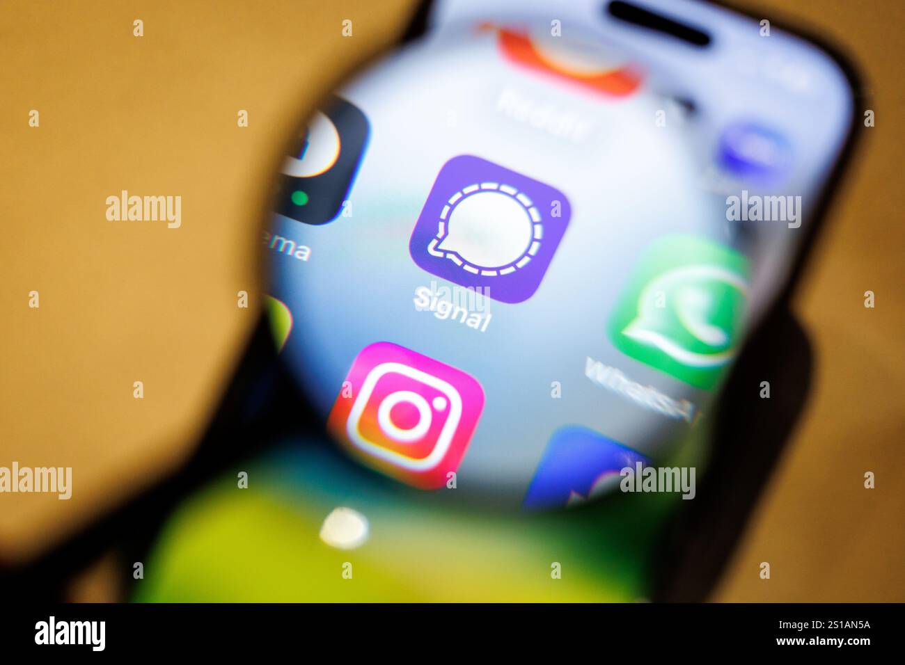 29 December 2024, Lower Saxony, Norden: The Signal app logo can be seen ...