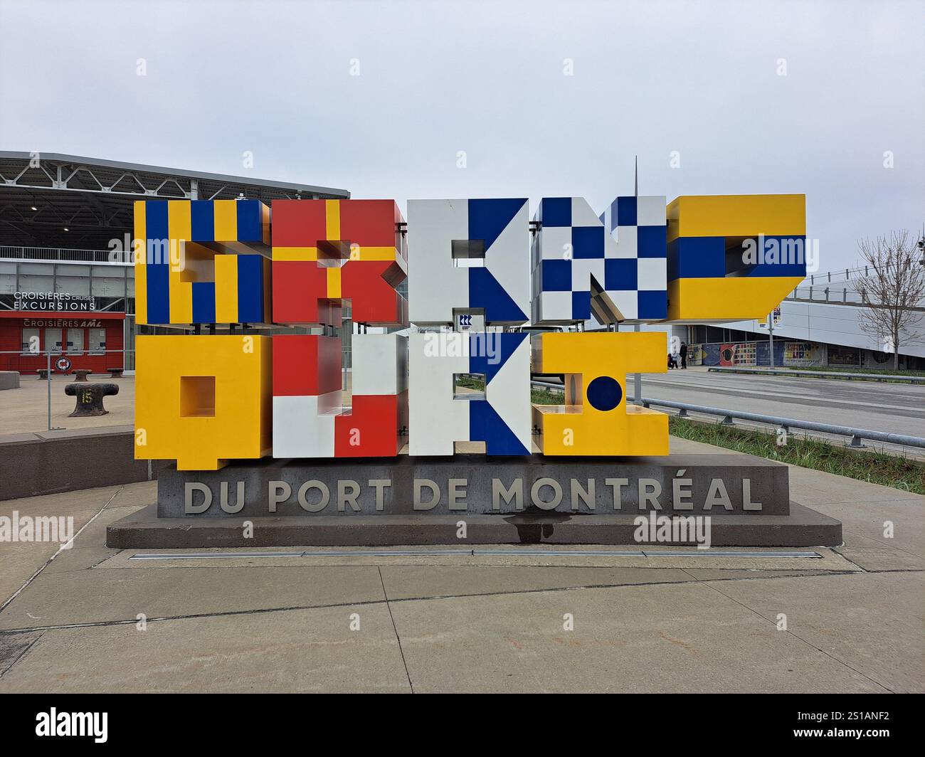 Grand Quay sign at the old port in Montreal, Quebec, Canada Stock Photo ...