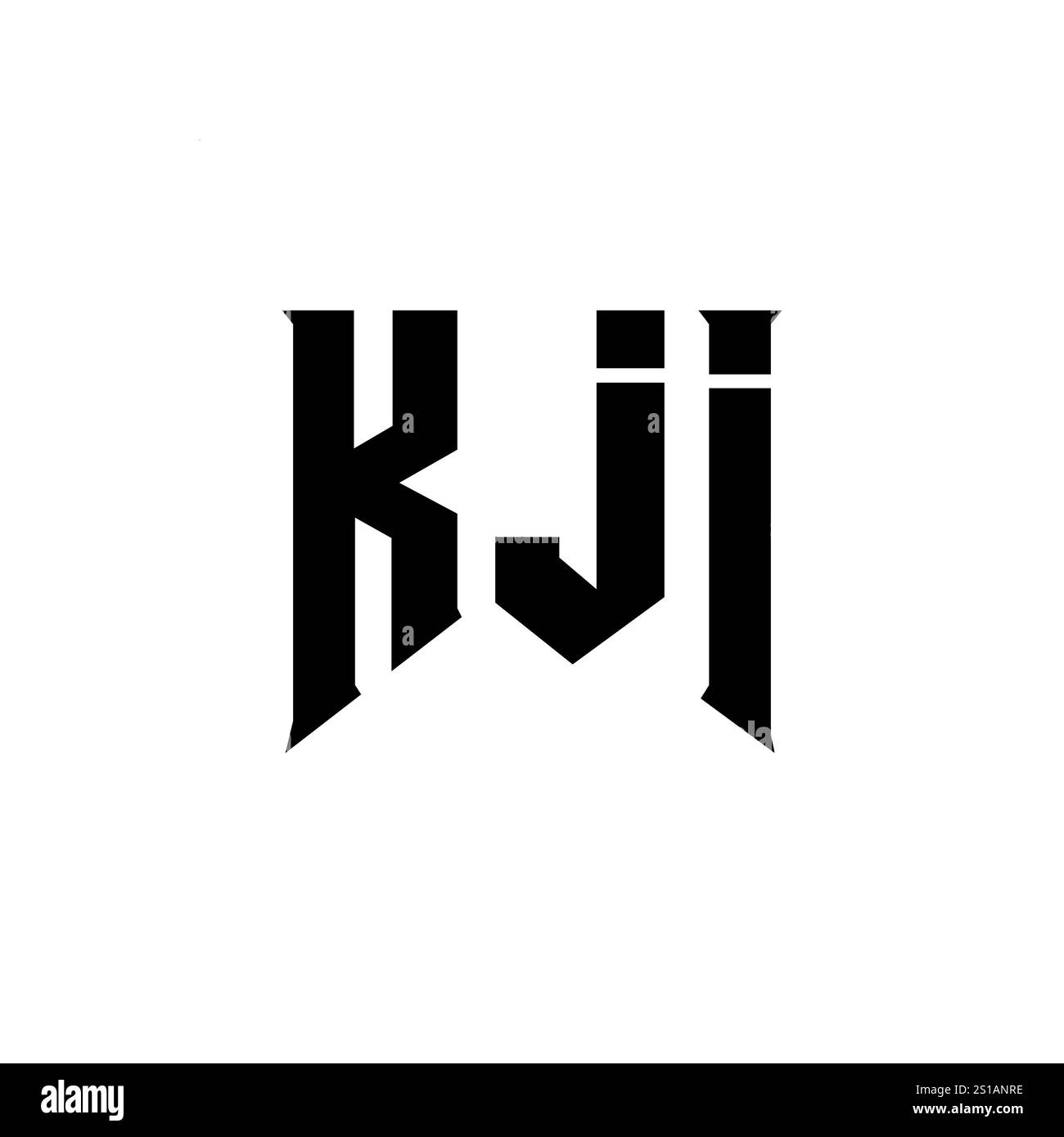 KJI letter logo design for technology company. KJI logo design black and white color combination ...
