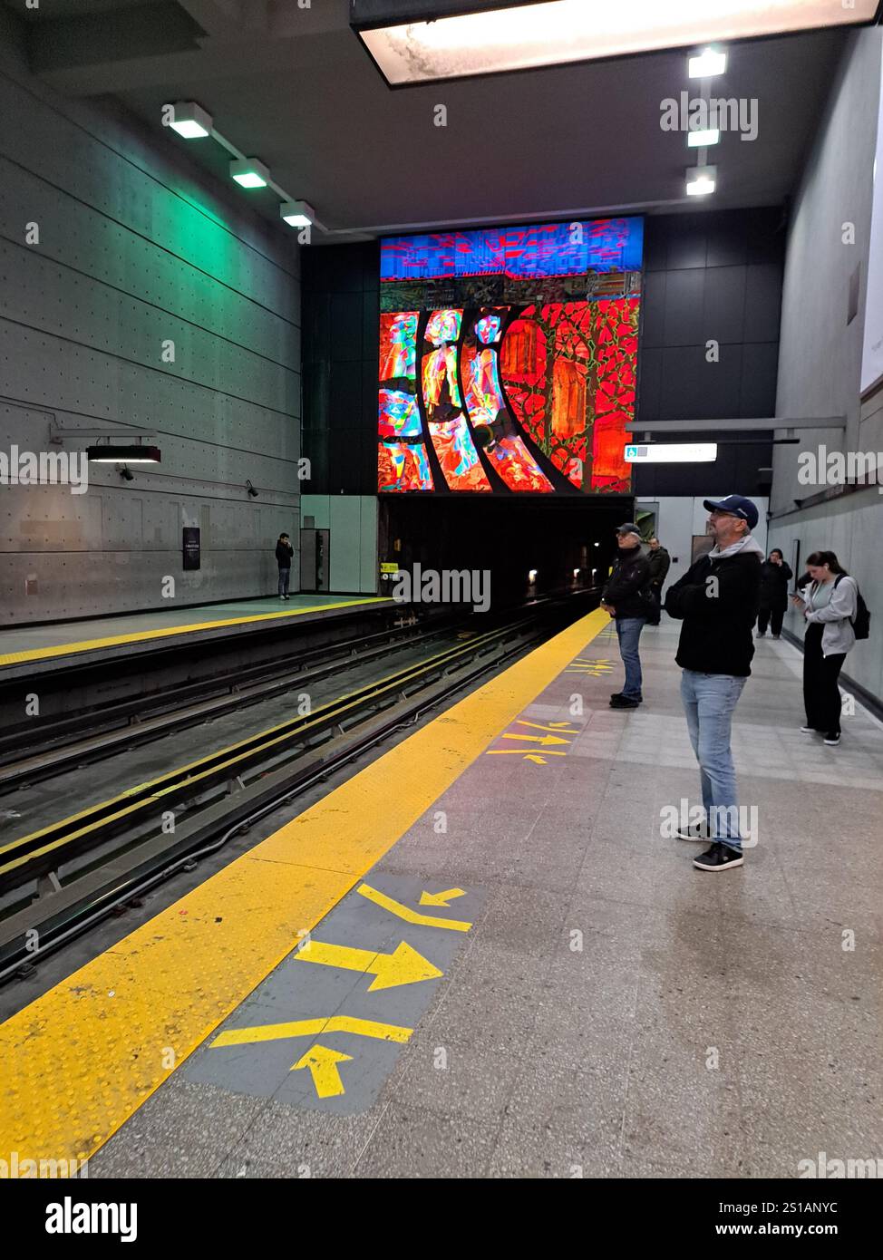 Hommage aux fondateurs de la ville de Montréal stained glass at Berri ...