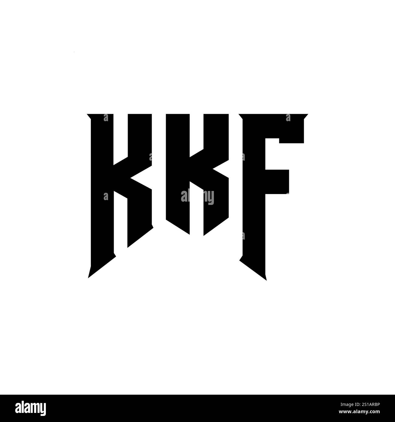 KKF letter logo design for technology company. KKF logo design black and white color combination ...