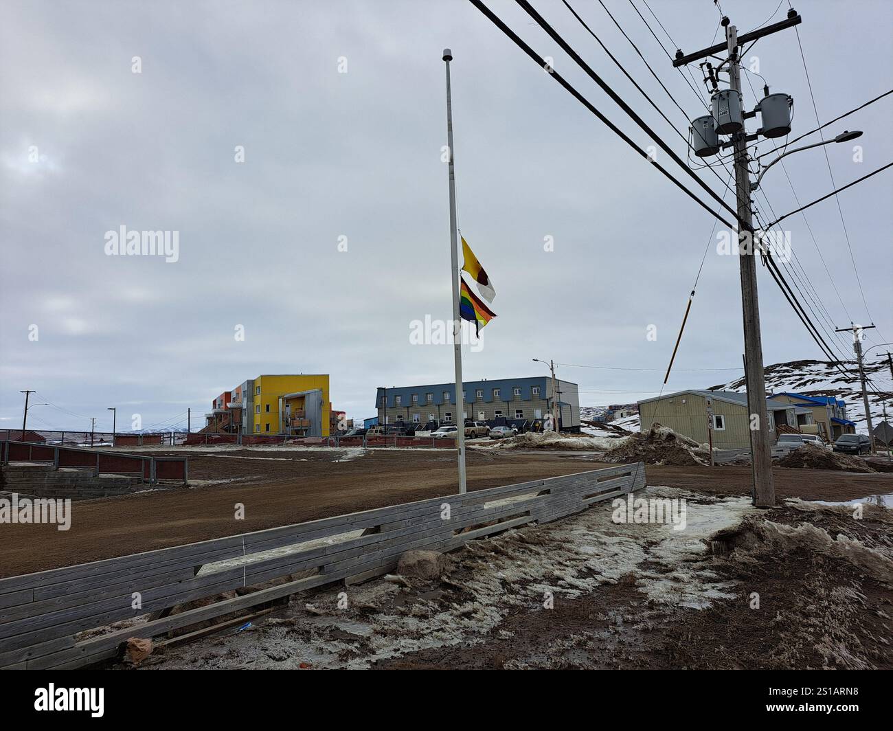 Nunavut Territory and Gay Pride flags flying in Iqaluit, Nunavut ...