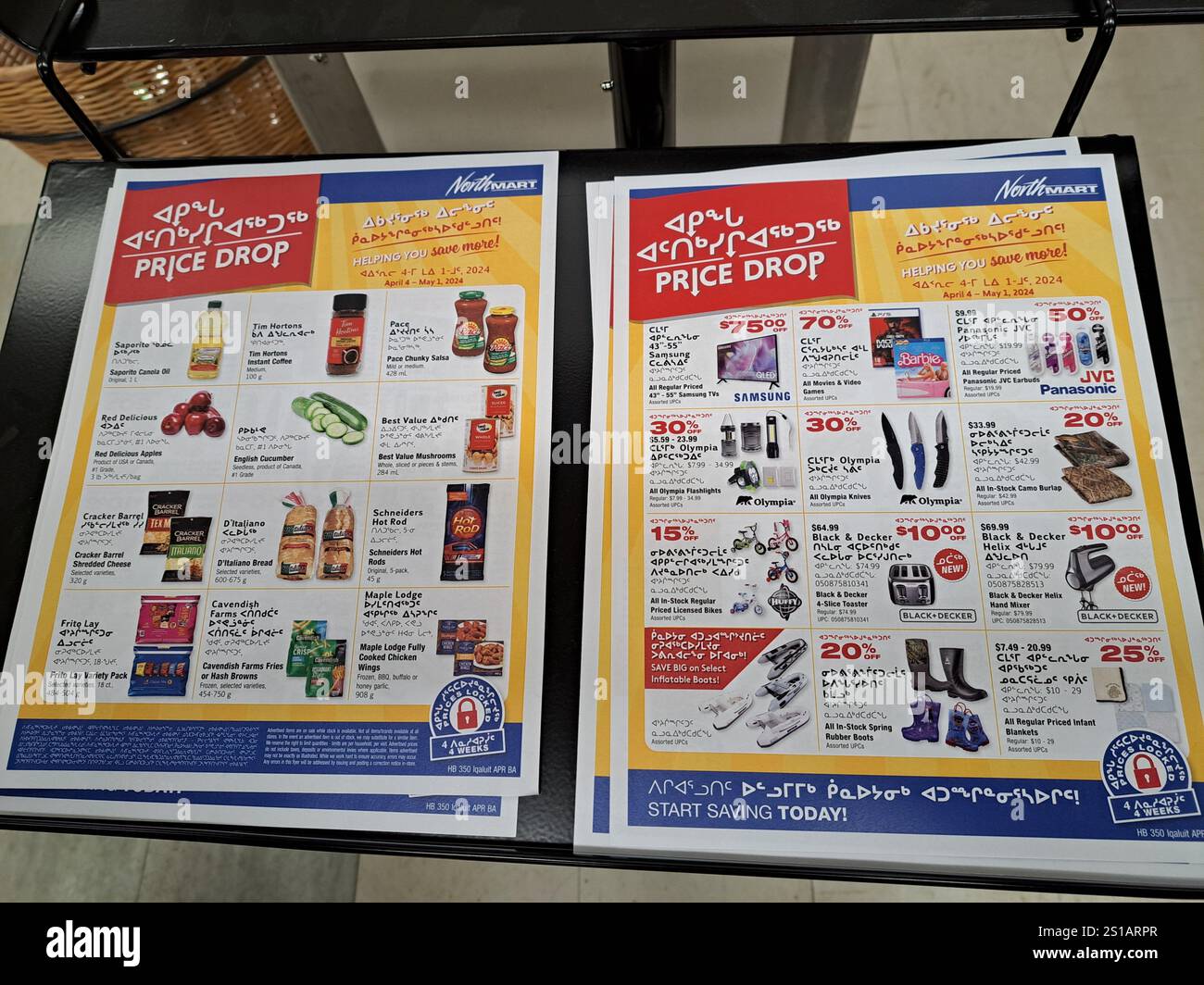 Sales flyers at North Mart department grocery store on Queen Elizabeth ...