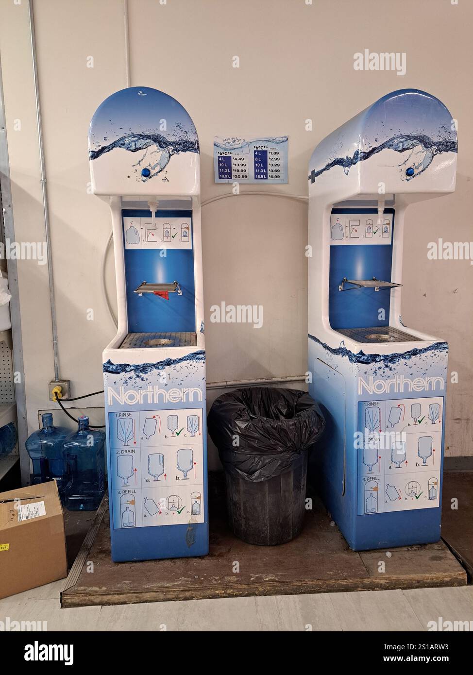 Northern water dispensers at North Mart department grocery store on ...