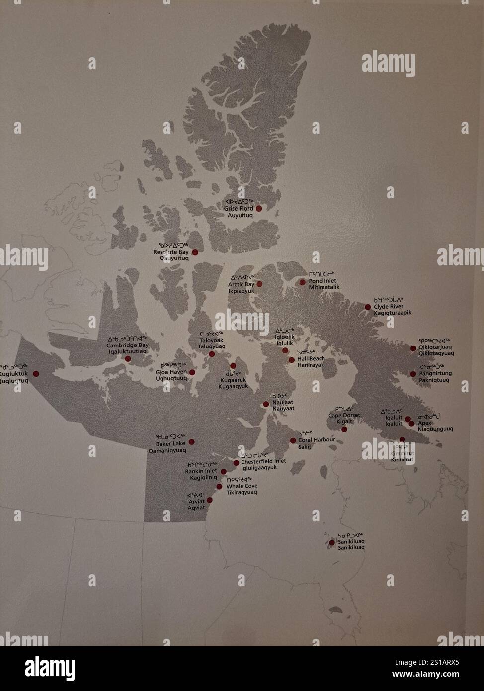 Map of Nunavut at Unikkaarvik Visitor's Centre on Sinaa Street in ...