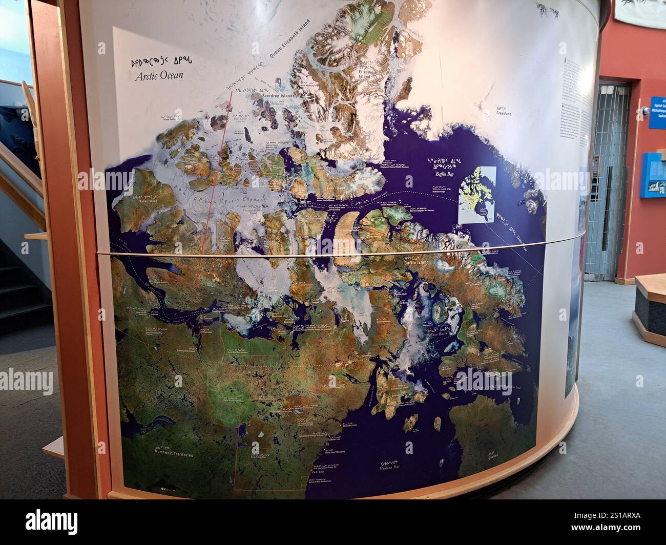 Map of Nunavut at Unikkaarvik Visitor's Centre on Sinaa Street in ...