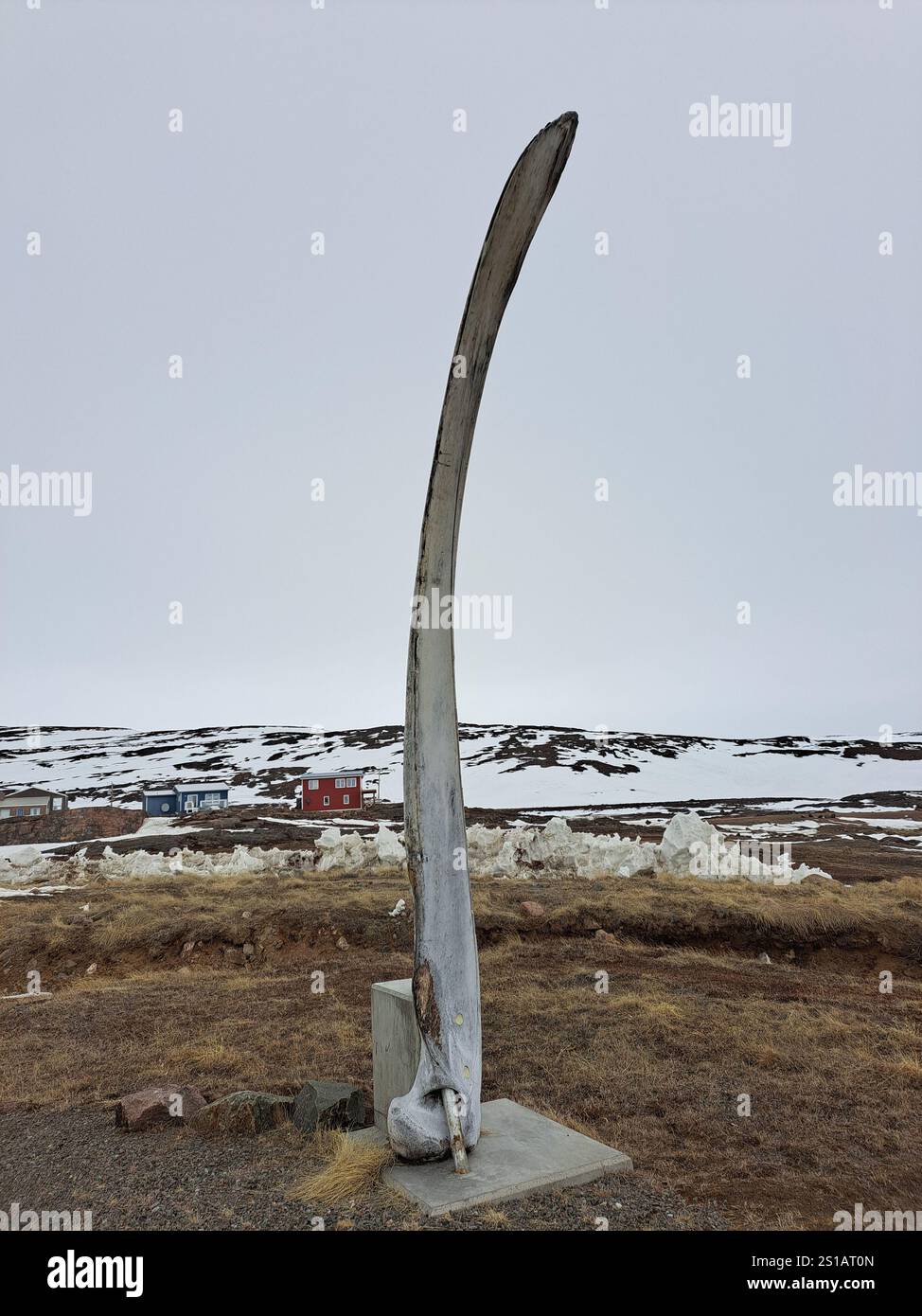 Whale bone arch at the Iqaluit Municipal Cemetery in Apex, Nunavut ...