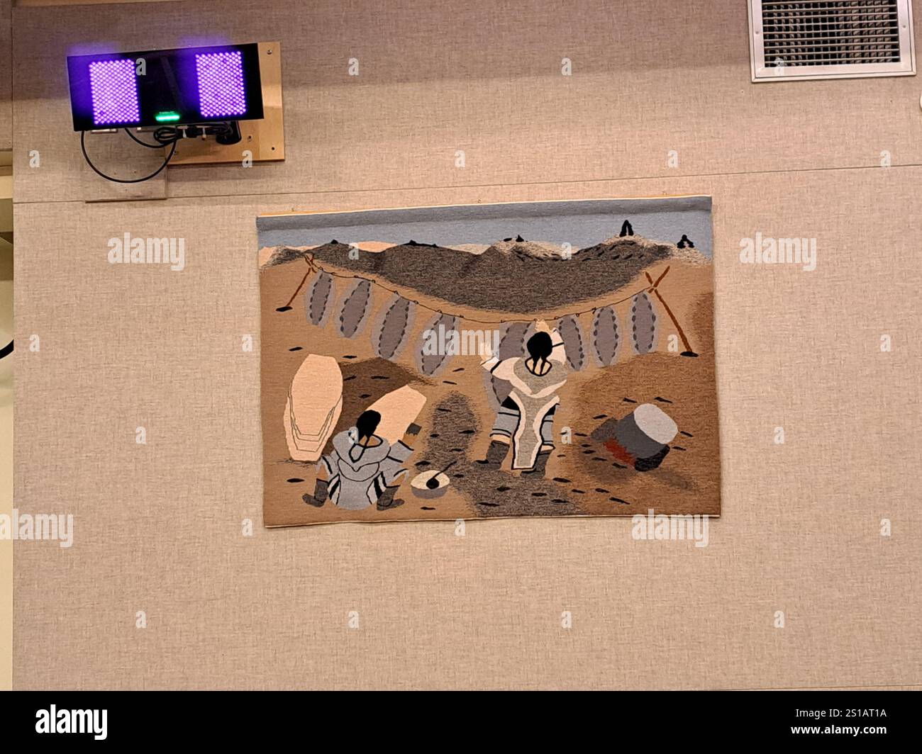 Inuit women drying fish tapestry in the chambers at the Legislative ...