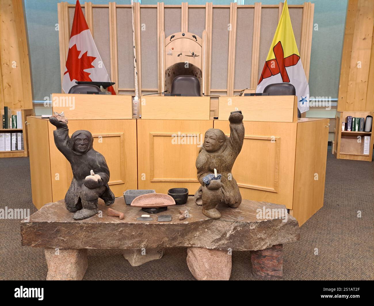 Inuit stone carving sculpture in the chambers at the Legislative ...