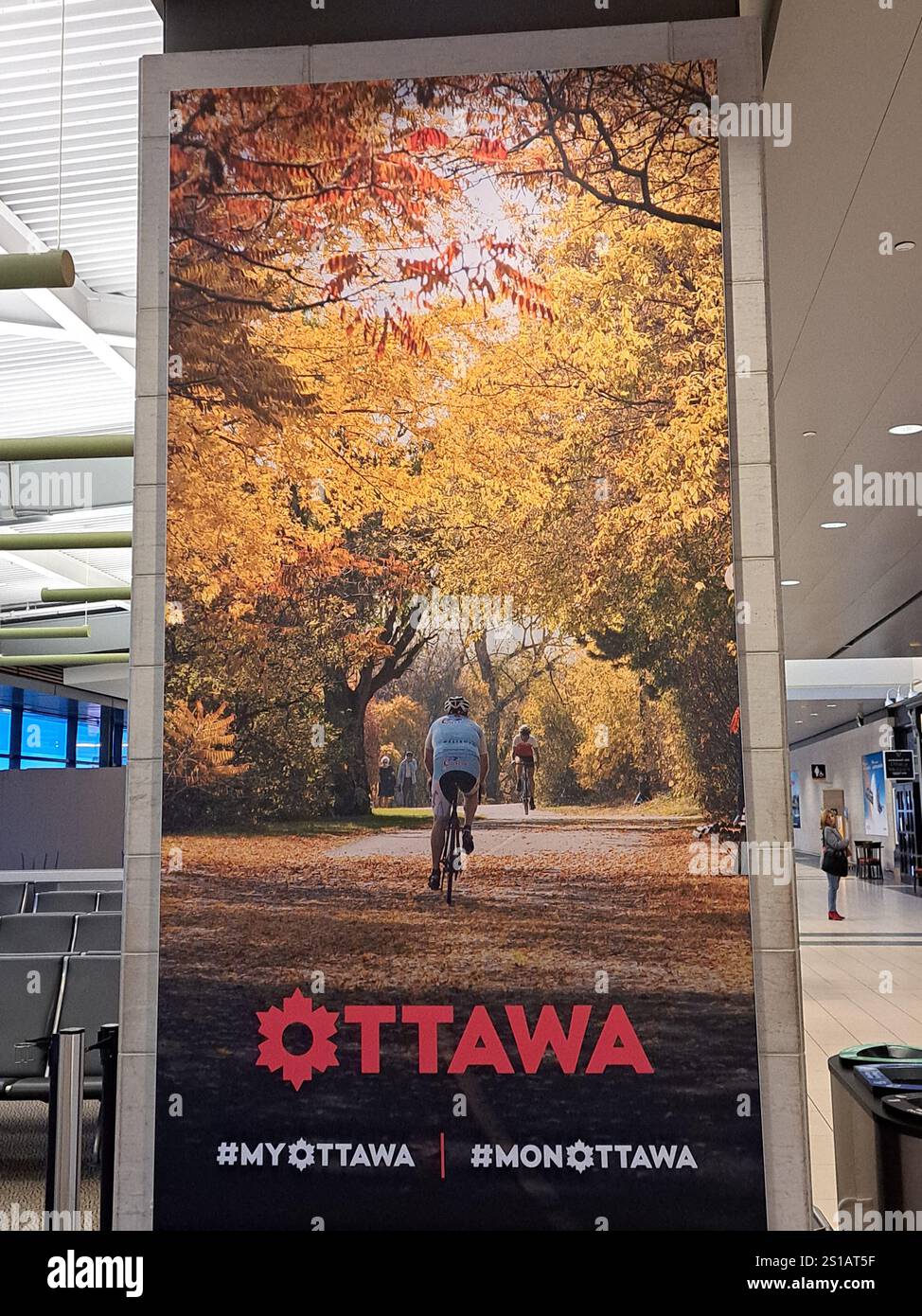 My Ottawa sign with a man riding a bike at the Ottawa International ...