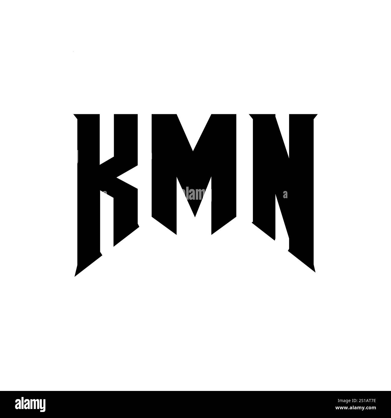 KMN letter logo design for technology company. KMN logo design black and white color combination ...