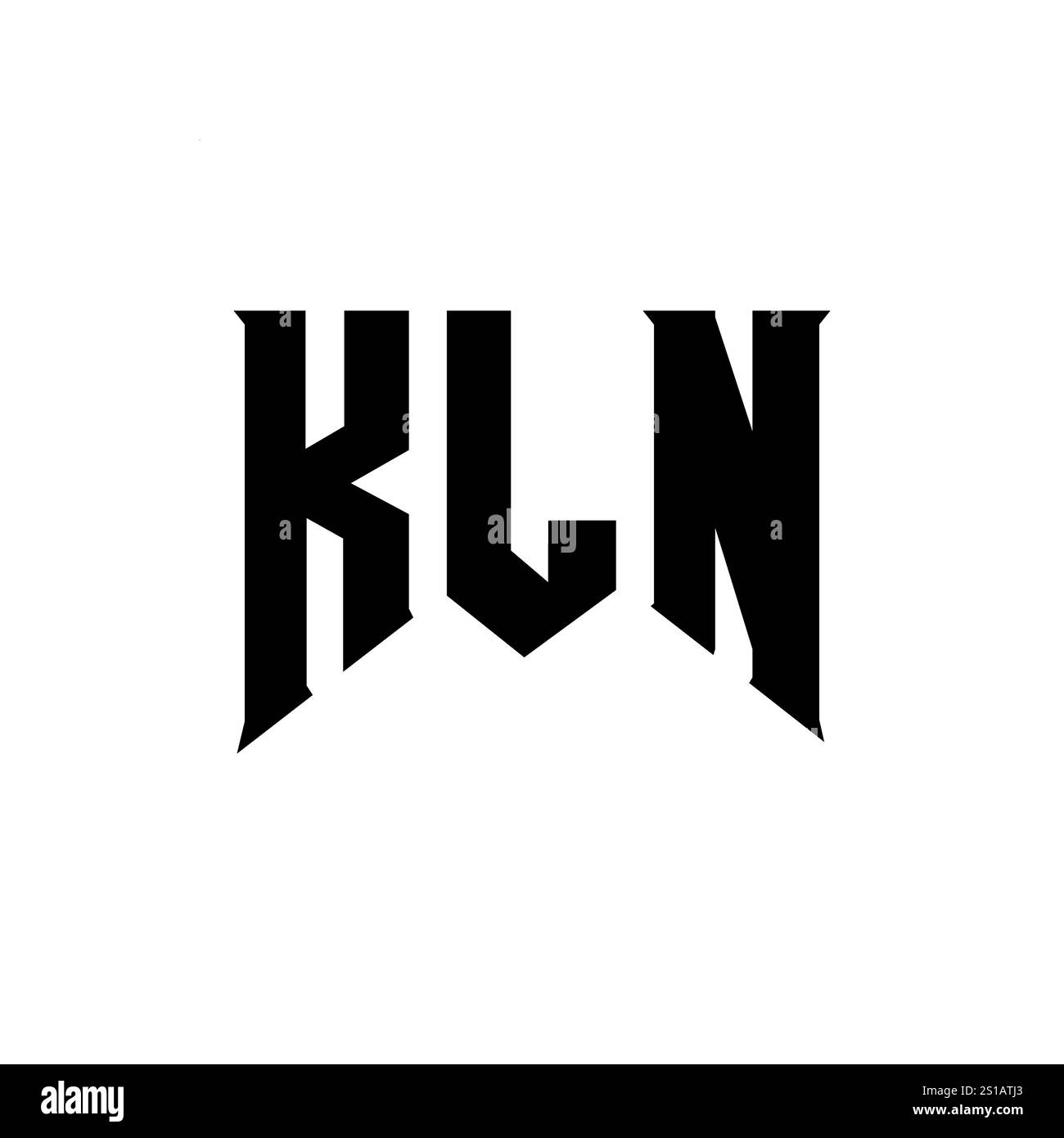KLN letter logo design for technology company. KLN logo design black and white color combination ...