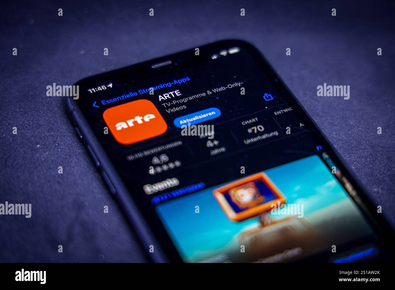 Apple App Store auf einem iPhone. Essentielle Streaming-Apps. ARTE TV ...