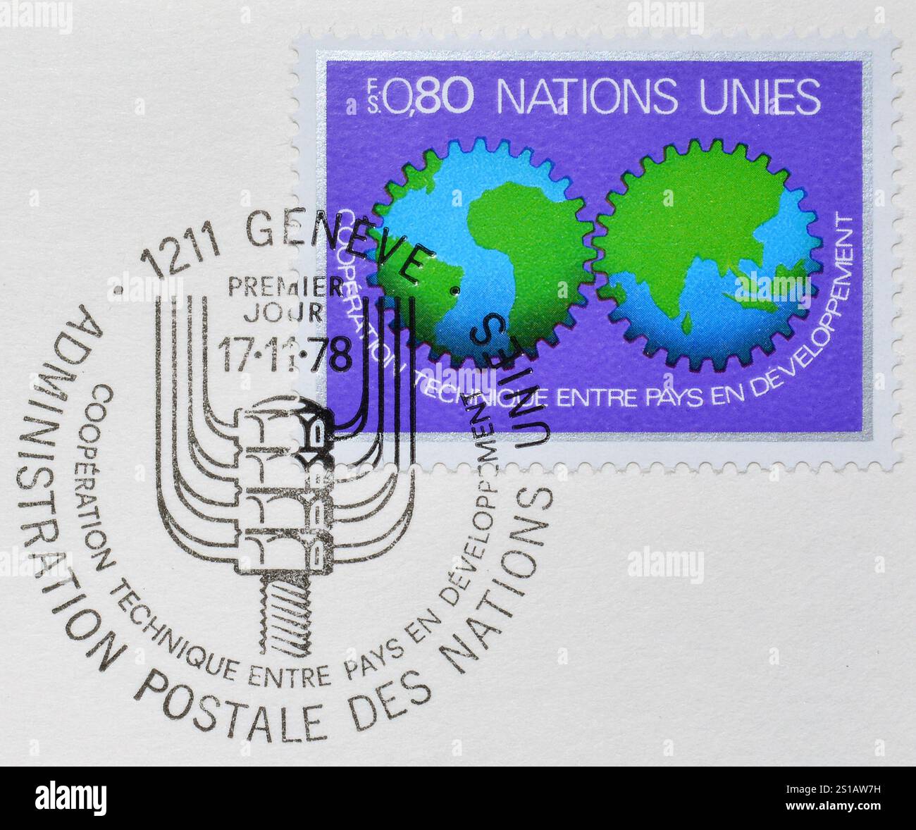 Cancelled postage stamp printed by United Nations, that promotes ...