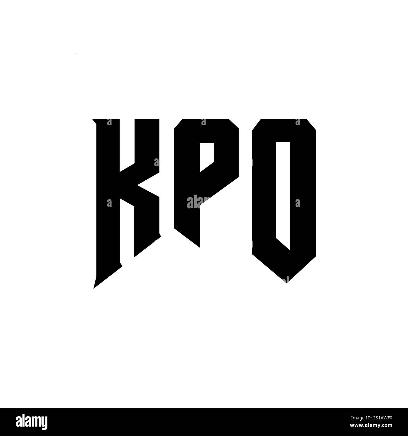 KPO letter logo design for technology company. KPO logo design black and white color combination ...