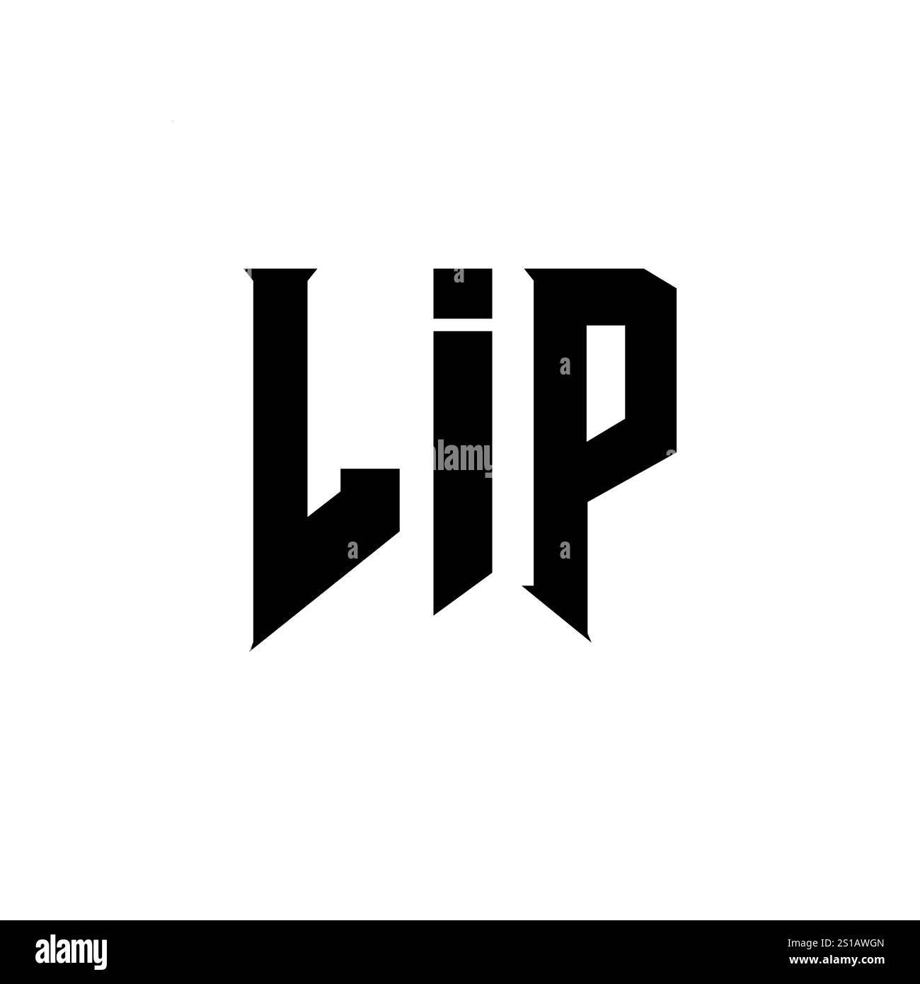 LIP letter logo design for technology company. LIP logo design black ...