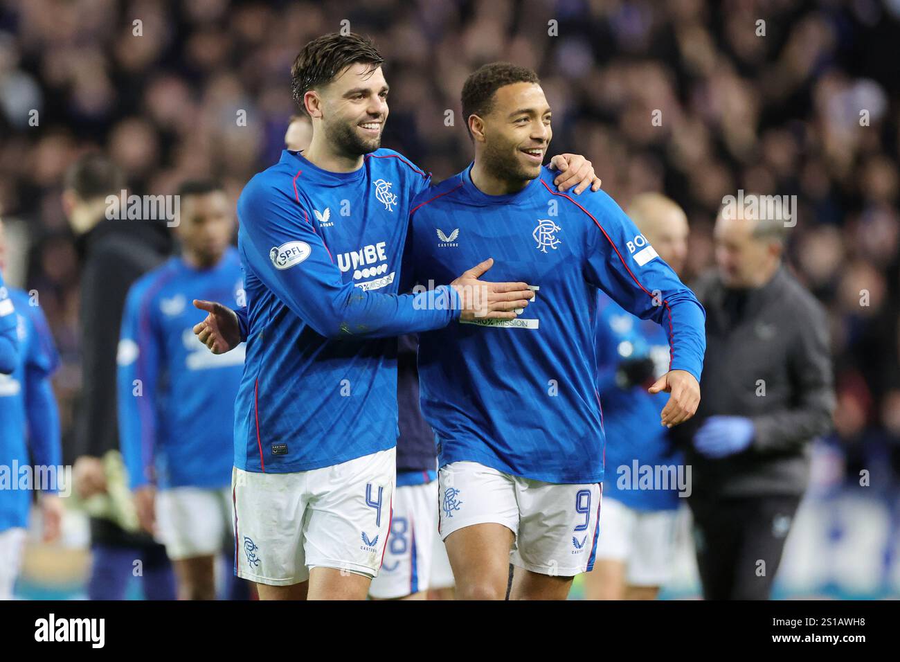 Rangers' Robin Propper and Cyriel Dessers (right) after the William ...