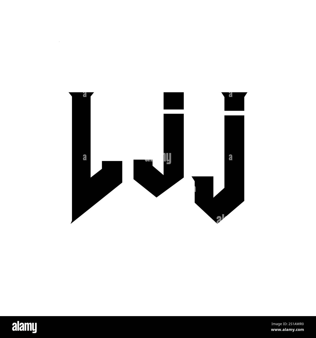 LJJ letter logo design for technology company. LJJ logo design black and white color combination ...