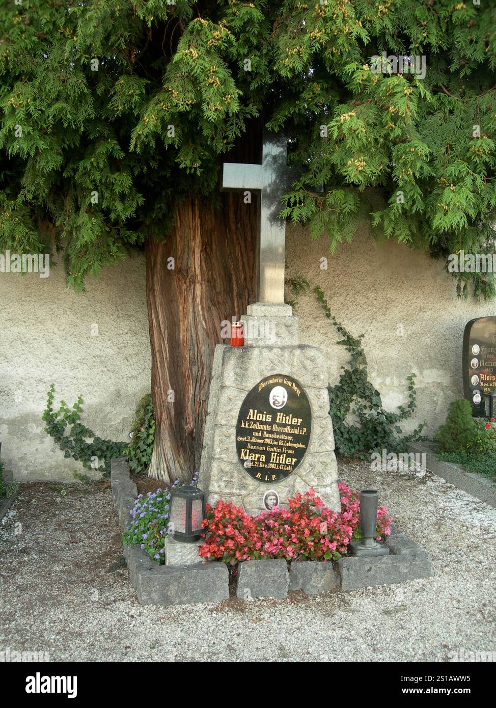 11th August 2008 The grave of Adolf Hitler's parents, Alois and Klara ...