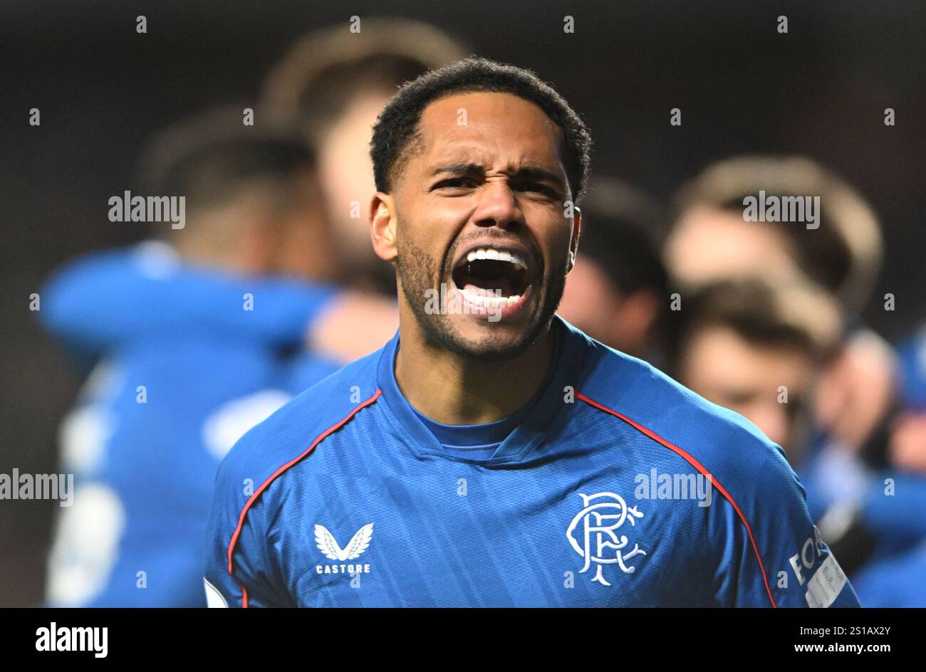 Glasgow, UK. 2nd Jan, 2025. Danilo of Rangers scores his sides third ...