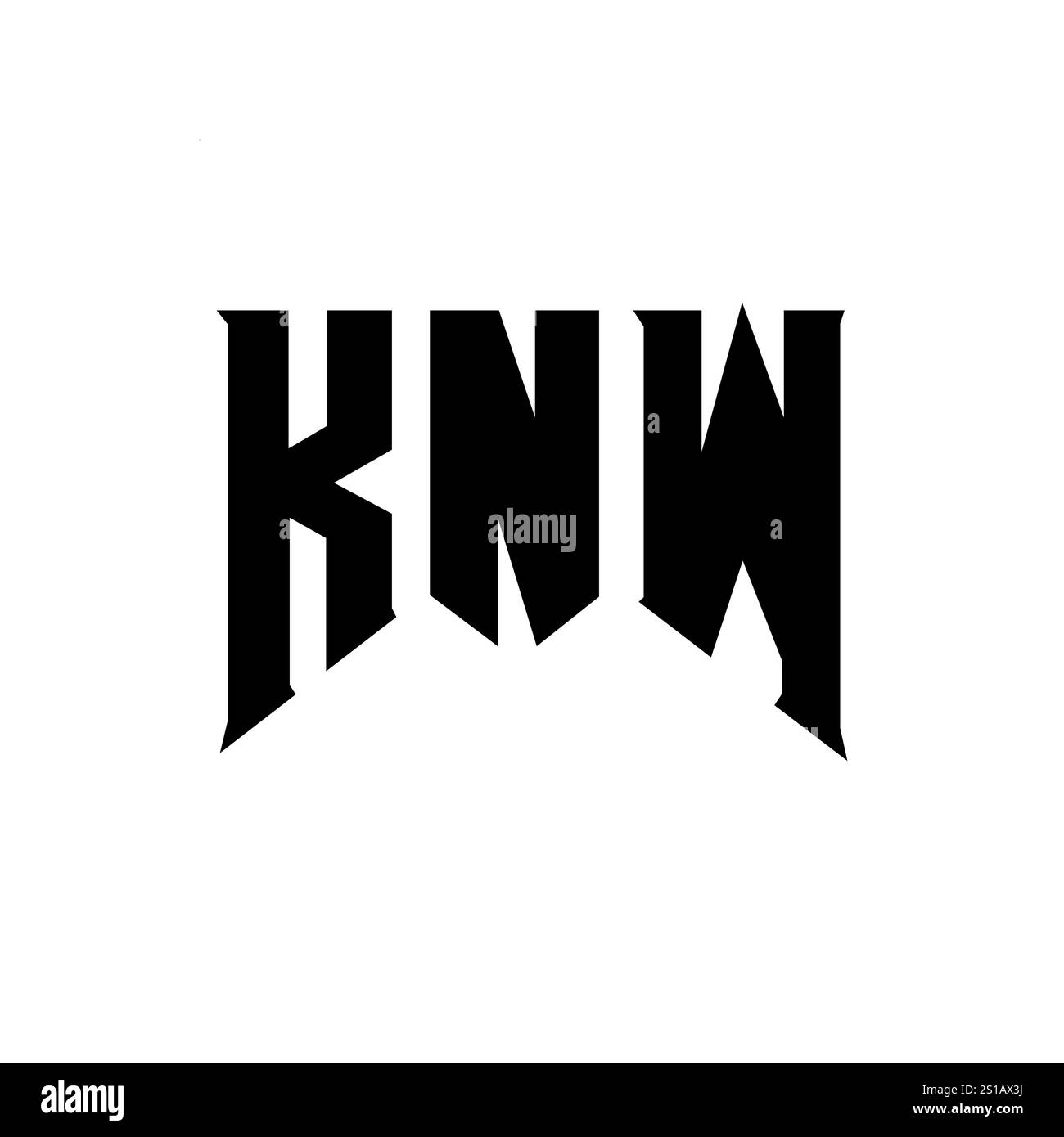 KNW letter logo design for technology company. KNW logo design black and white color combination ...