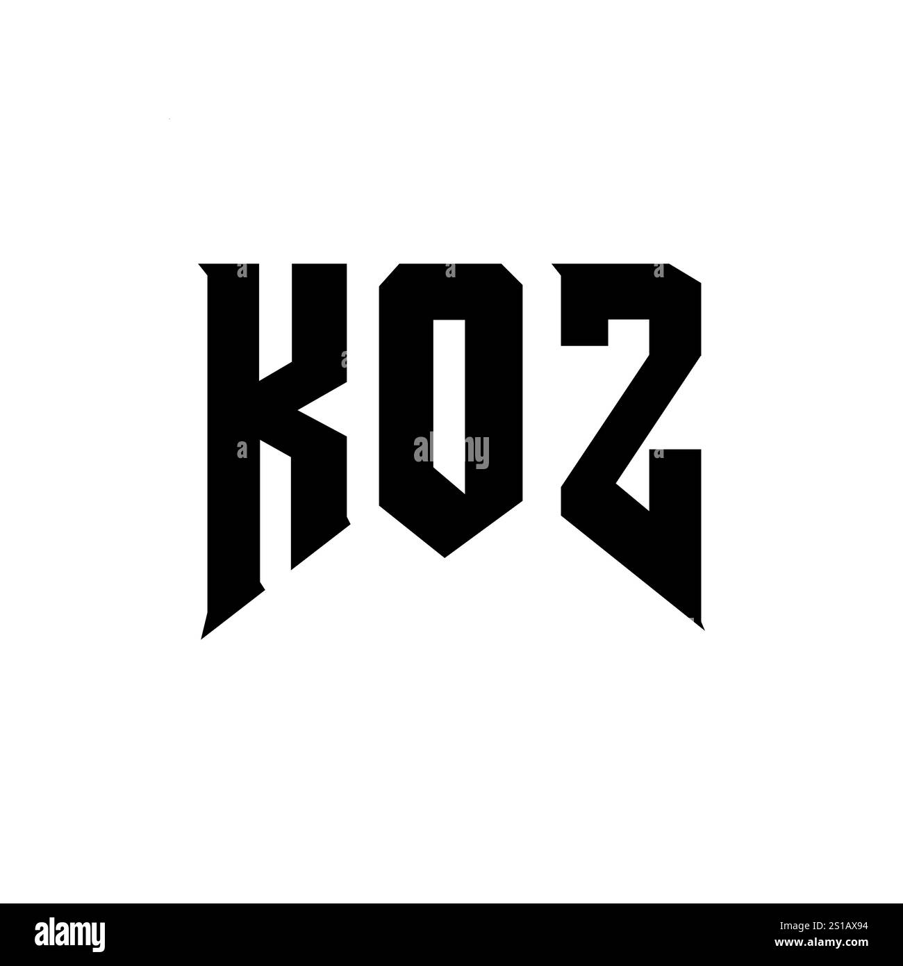 KOZ letter logo design for technology company. KOZ logo design black and white color combination ...