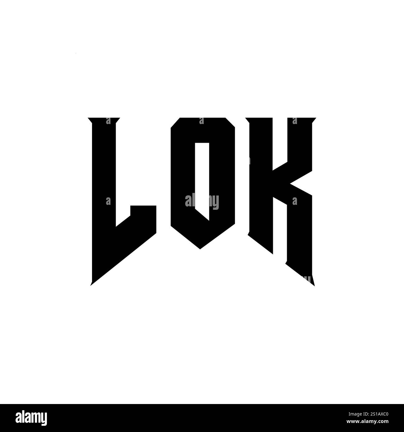 LOK letter logo design for technology company. LOK logo design black and white color combination ...