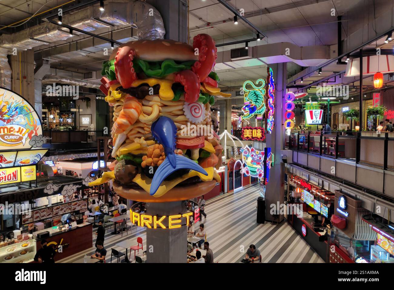 Bangkok, Thailand - October 14 2024: EM Market Hall is the food court ...