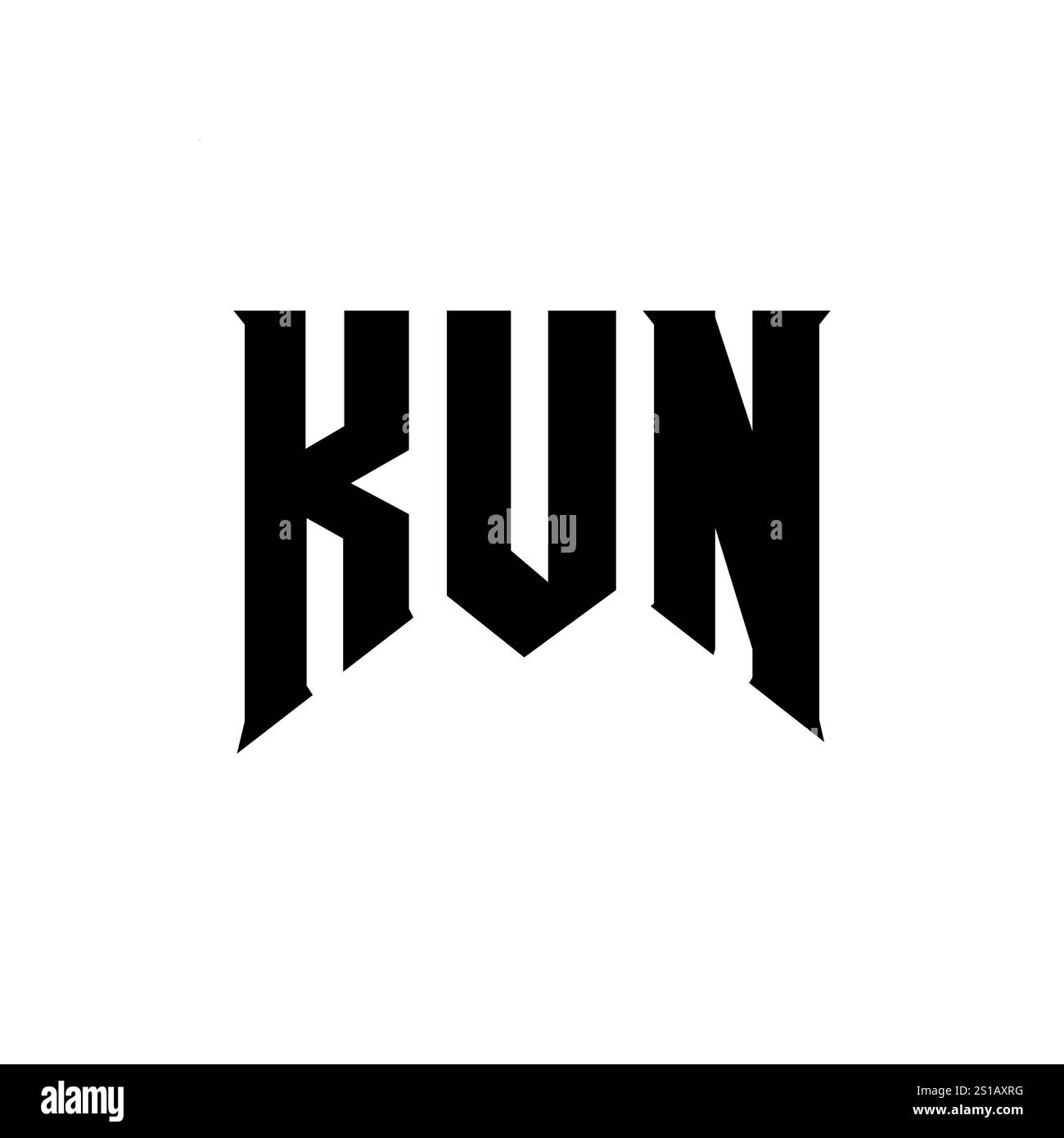 KUN letter logo design for technology company. KUN logo design black ...