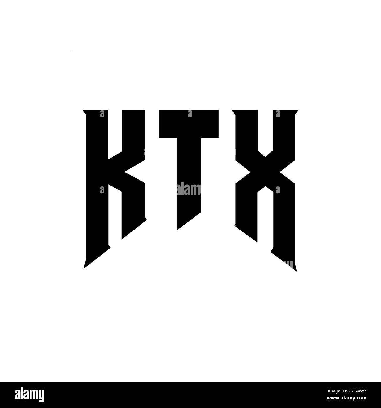 KTX letter logo design for technology company. KTX logo design black and white color combination ...