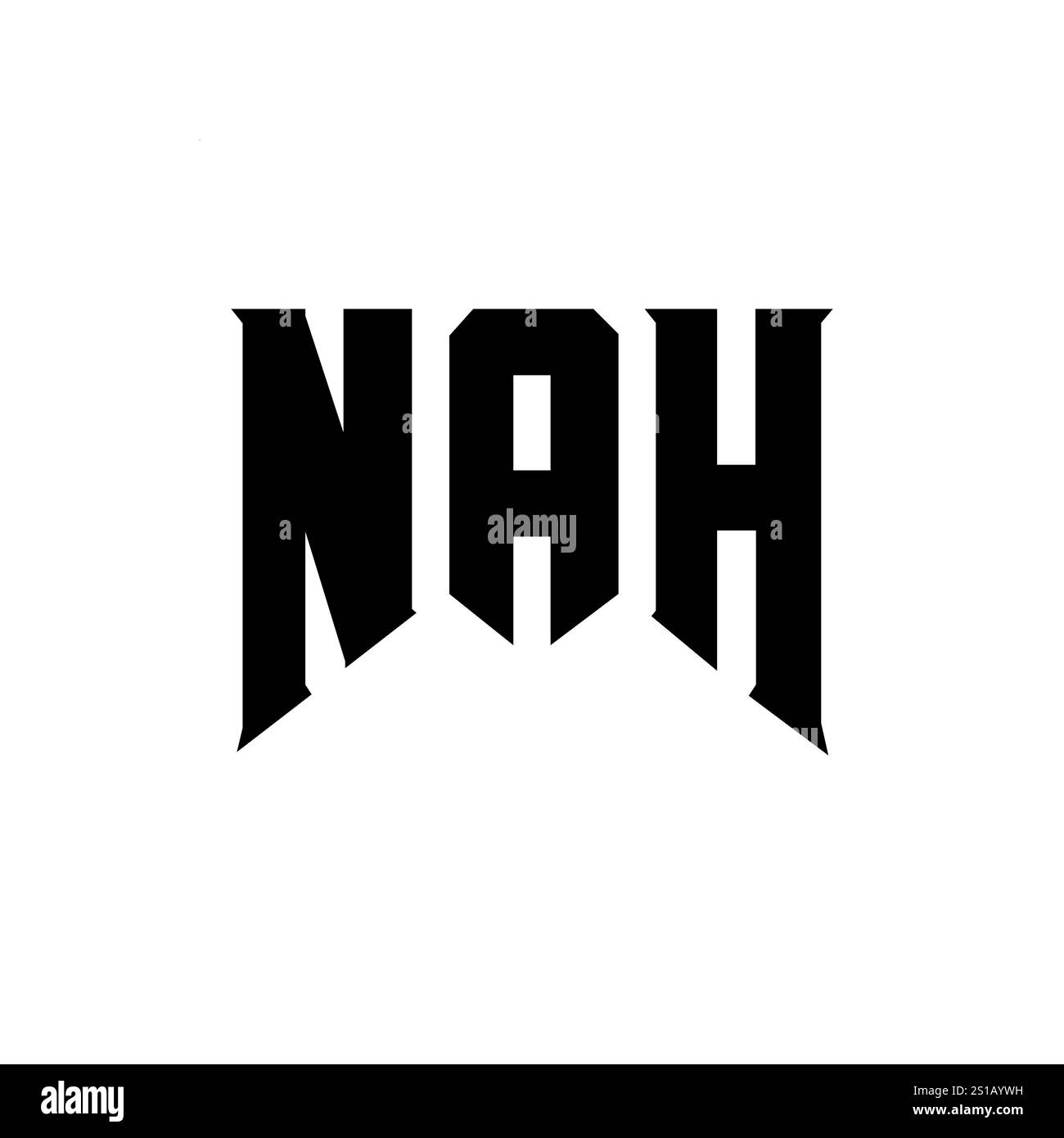 NAH letter logo design for technology company. NAH logo design black ...