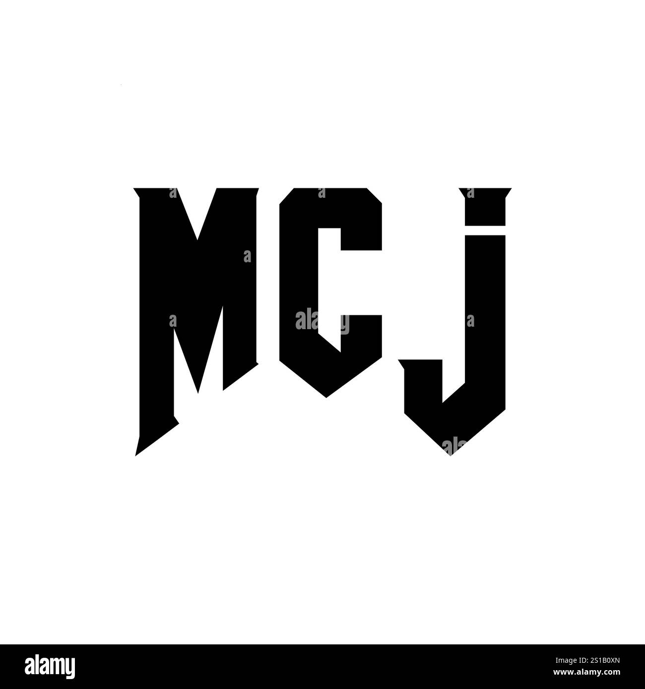 MCJ letter logo design for technology company. MCJ logo design black and white color combination ...