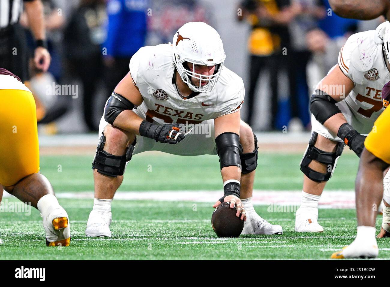 ATLANTA, GA – JANUARY 01: Offensive Lineman Jake Majors #65 of the ...