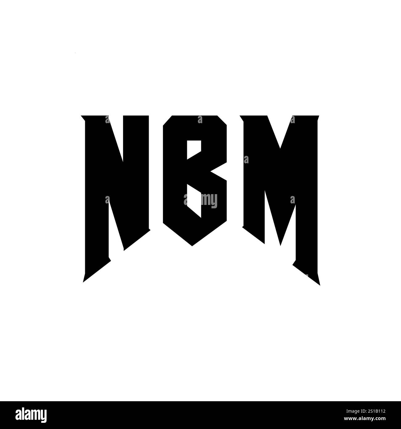 NBM letter logo design for technology company. NBM logo design black and white color combination ...