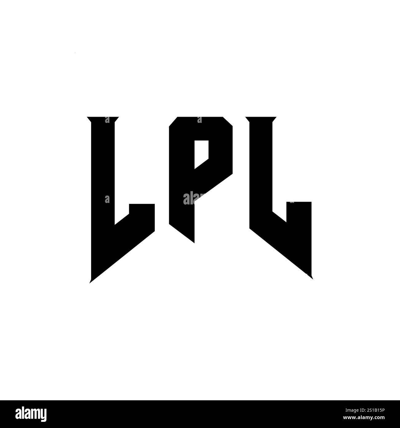 LPL letter logo design for technology company. LPL logo design black and white color combination ...