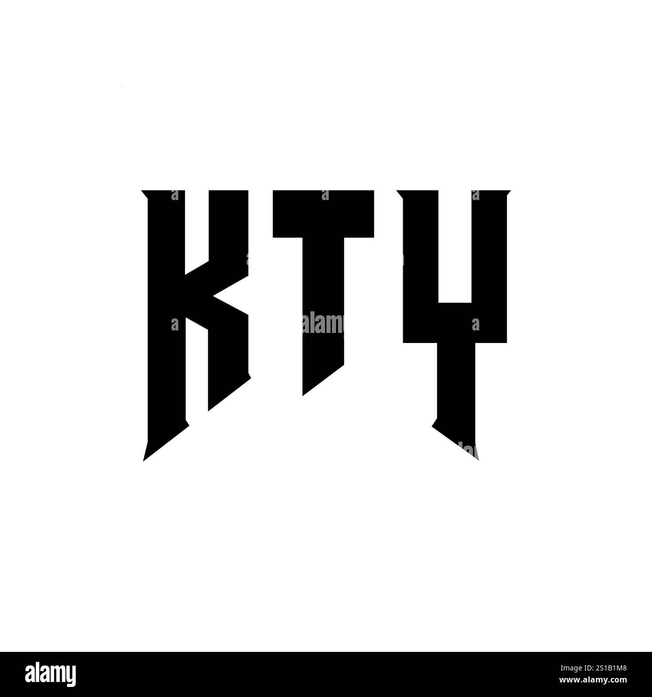 KTY letter logo design for technology company. KTY logo design black and white color combination ...