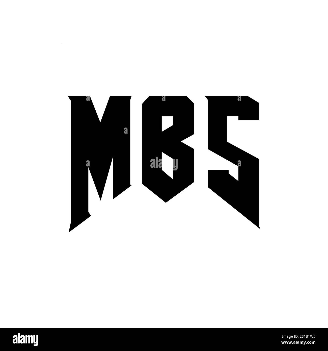 MBS letter logo design for technology company. MBS logo design black and white color combination ...
