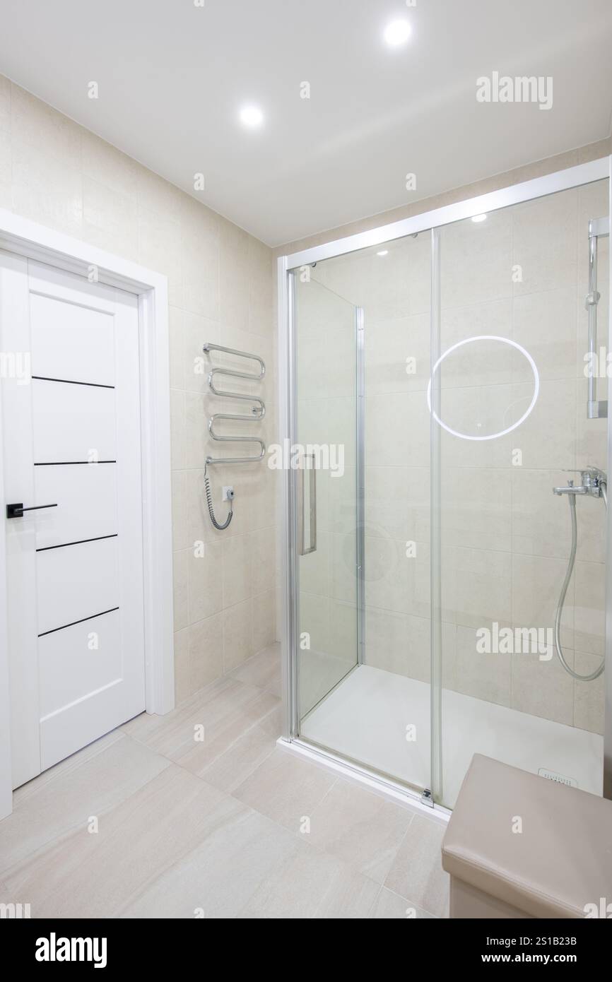 Bright Elegant Modern Luxury Bathroom Interior Design of Shower With ...