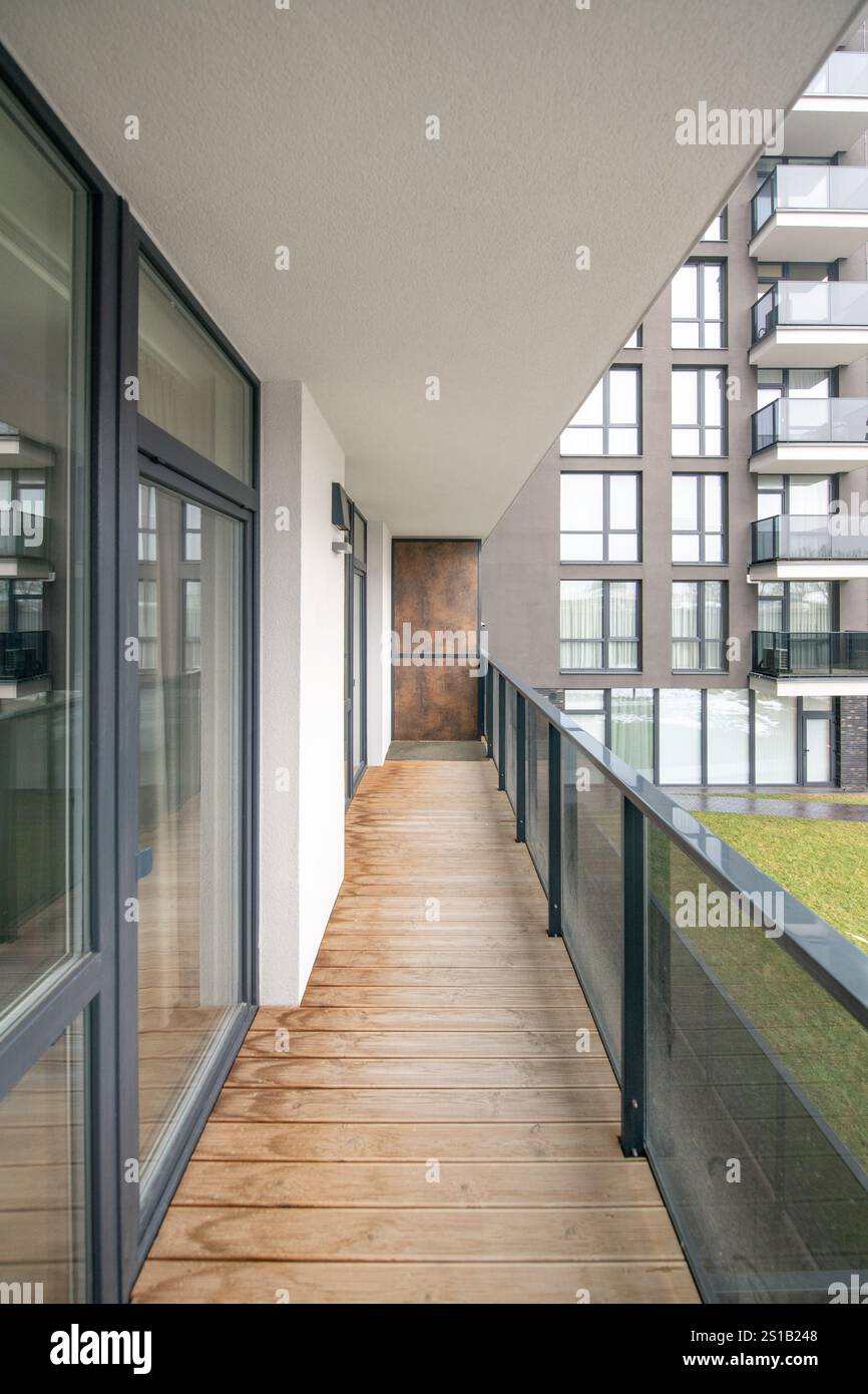 Chill Area and a Home Balcony Interior. Wide Angle Stock Photo - Alamy
