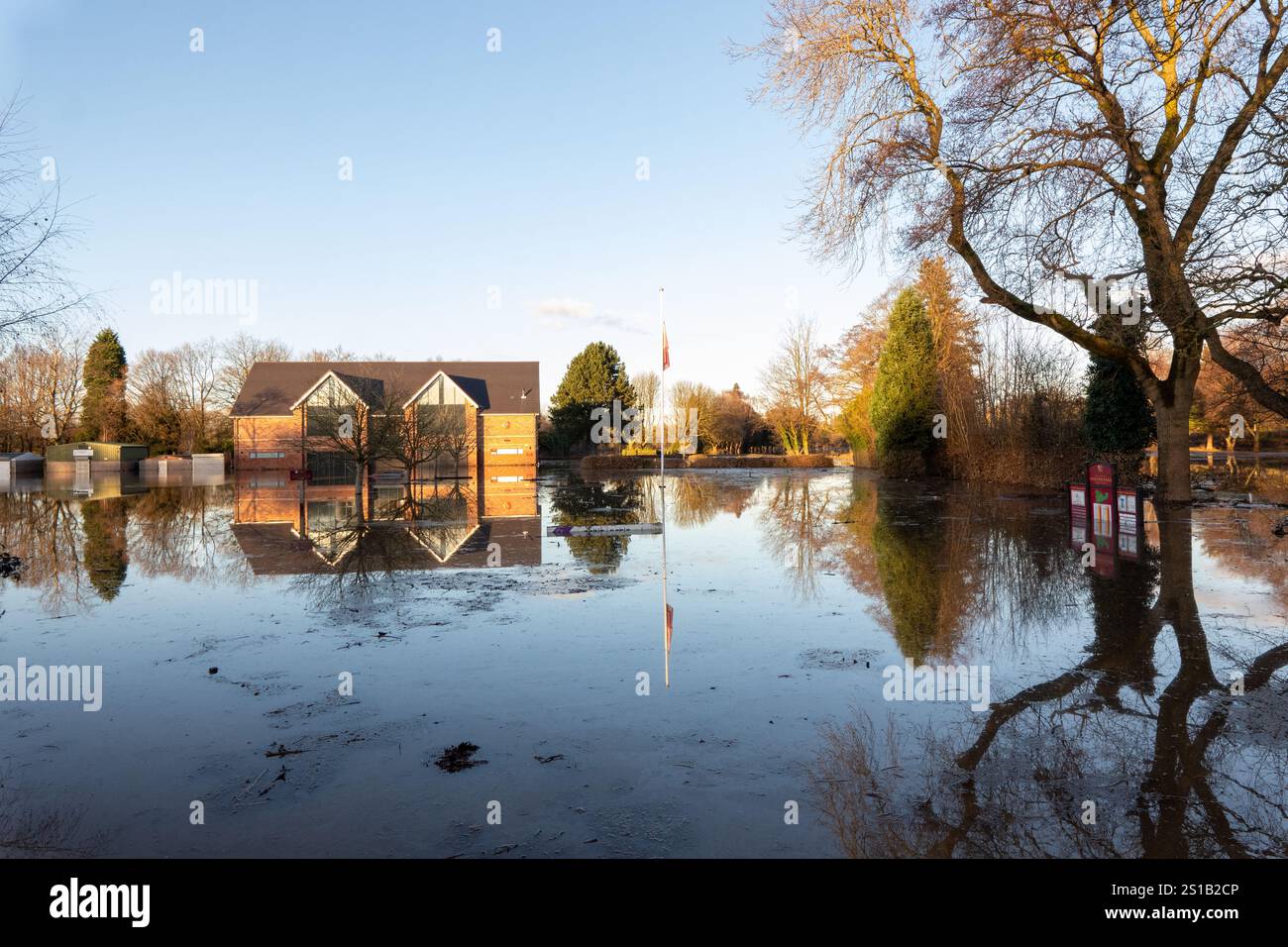Northenden Golf club which has been completly submerged in water and ...