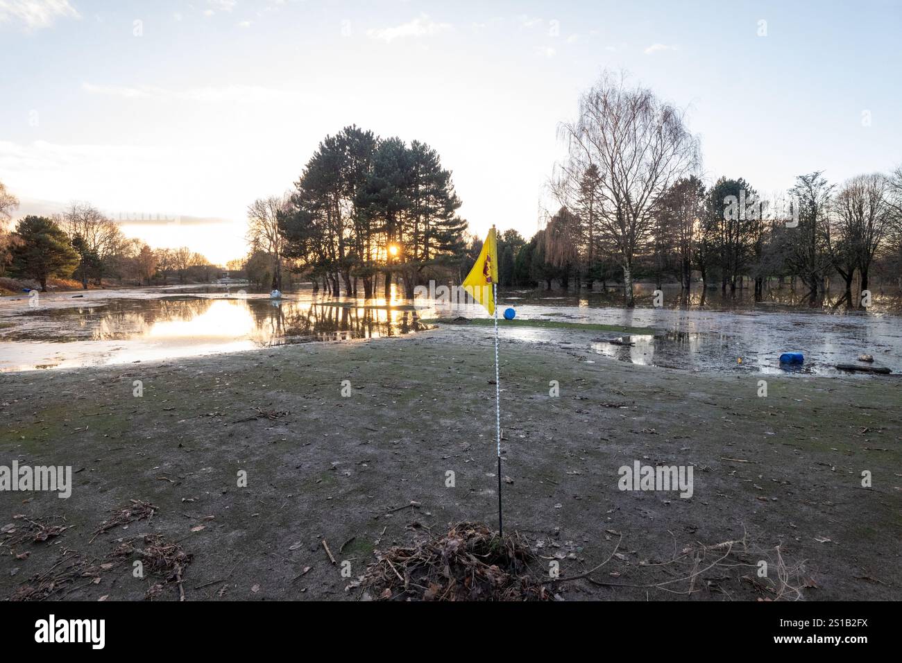 Northenden Golf club which has been completly submerged in water and ...