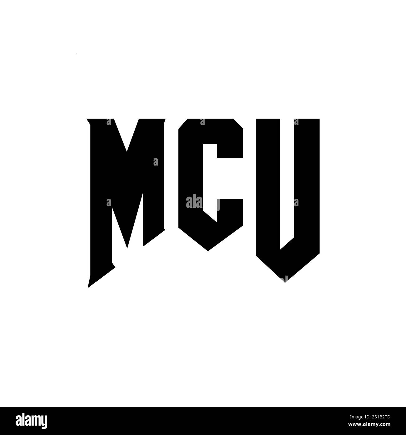 MCU letter logo design for technology company. MCU logo design black and white color combination ...