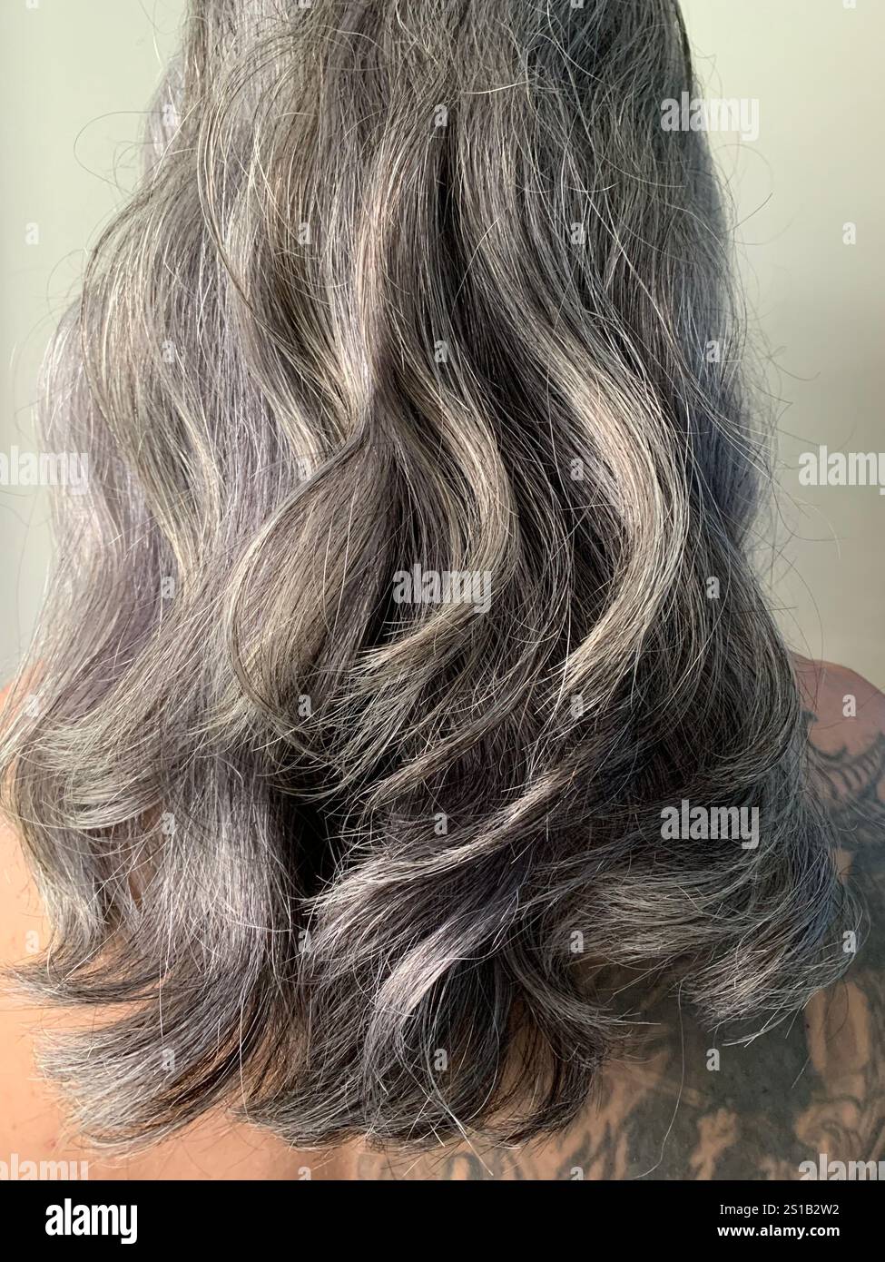 Long grey, wavy and thick man´s hair from behind Stock Photo - Alamy