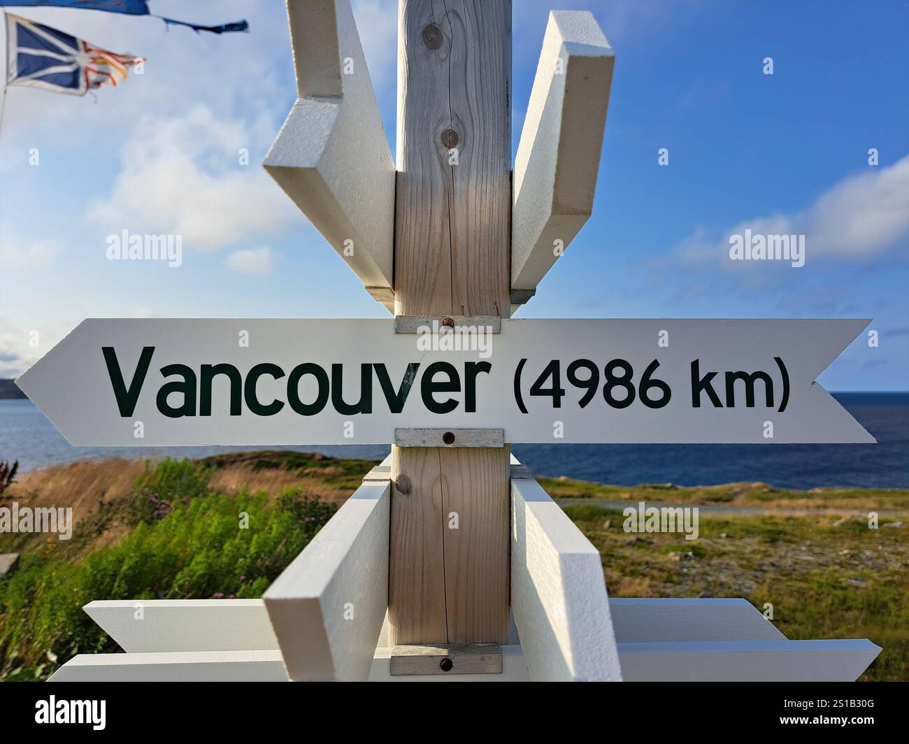 Directional sign to Vancouver from Green Point Lighthouse in Port de ...