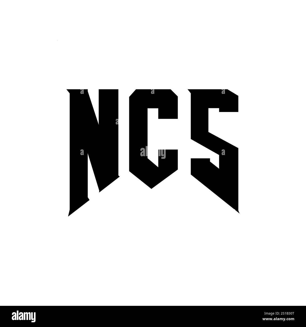 NCS letter logo design for technology company. NCS logo design black and white color combination ...