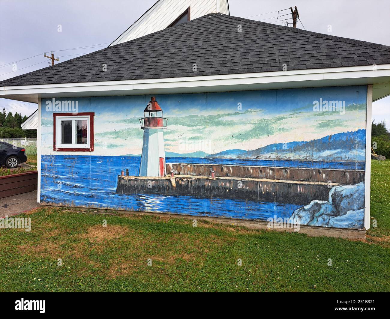 Mural of a lighthouse at Irving Oil Big Stop in Goobies, Newfoundland ...