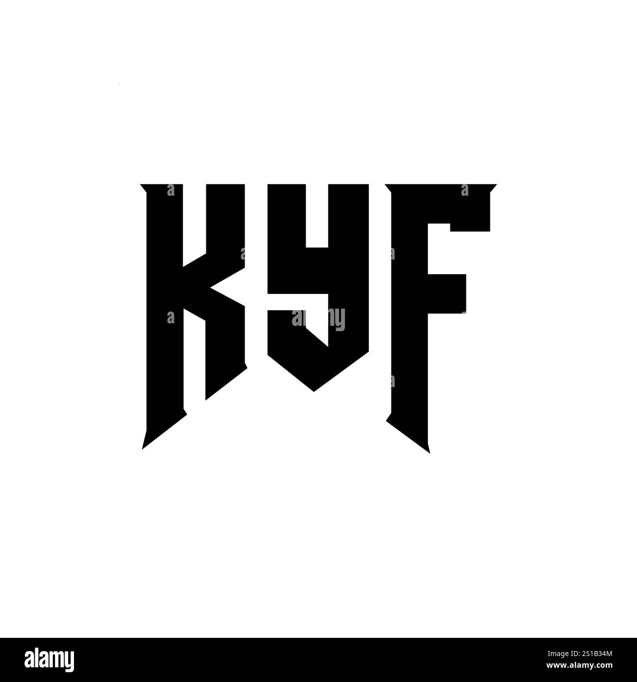 KYF letter logo design for technology company. KYF logo design black and white color combination ...